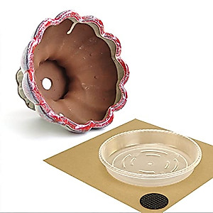 Summer Impressions 6 Inch Glazed Terracotta Succulent Planter with Drainage Hole Clear Plant Saucer Cactus Planter Pot Bonsai Pot Clay Pot Flower Pot (Lotus Red with Saucer)