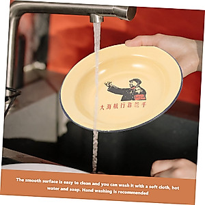 BESTOYARD Salad Pasta Bowls 4 Pcs Enamel Fruit Tray Vintage Table Tray