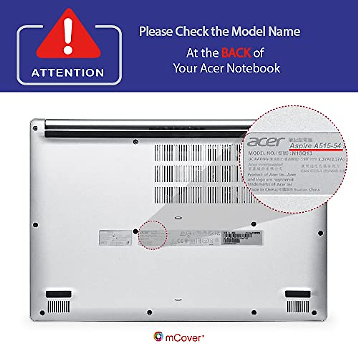 mCover Case Compatible for 2019~2021 15.6" Acer Aspire 5 A515-54 / A515-55 Series Laptop Computer ONLY (NOT Fitting Other Acer Models) - Black