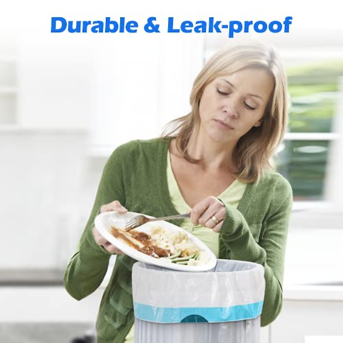 4 Gallon Trash Bags 100 Counts, Drawstring Small Trash Bags for Bathroom,Kitchen, Small Garbage Bags for Car Trash Can, Office Waste Bin Liners