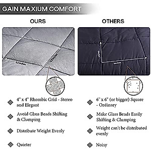 WarmHug Weighted Blanket King Size 15 lbs 86" x 92" for Couples and Adults - Cooling Breathable Heavy Blanket with Premium Glass Beads, Grey