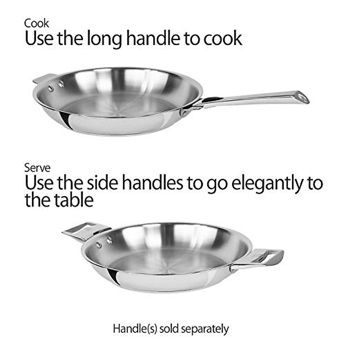 Cristel Casteline Fryingpan, 10", Silver