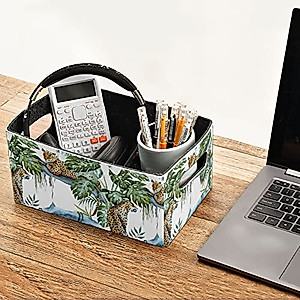 Leopards in Tropics Storage Basket Felt Storage Bin Collapsible Closet Baskets Decorative Baskets Organizer for Pet Supplies Magazine