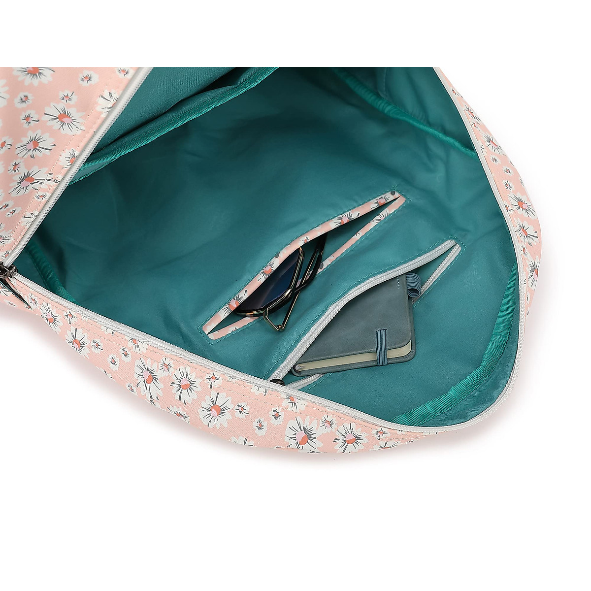 Canvaslove Pink Chrysanthemum Waterproof laptop backpack with Massage Cushion Straps and USB charging port for laptop up to 15 inch Men Women Outdoor Travel Backpack