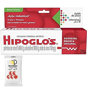 Hipoglos 4.8 Oz (135g) Baby Diaper Rash Cream and Dry Skin Protectant Bundle With 2DAY BRAZIL Fruit Disc Candy