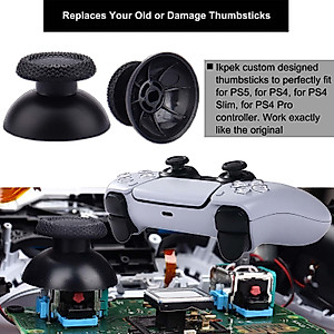 IKPEK 6 Pack Analog 3D Joysticks Replacement for PS5 Controller, Joysticks Part with Repair Screwdriver Kit for Playstation 5 DualSense Controller