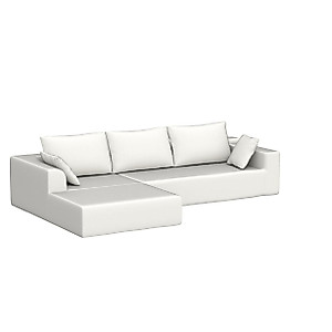 Olodumare 109" Two Section Modular Sectional Sofa, Oversize Convertible Modern L Shaped Corner Couch for Living Room, Chenille Fabric, Off White