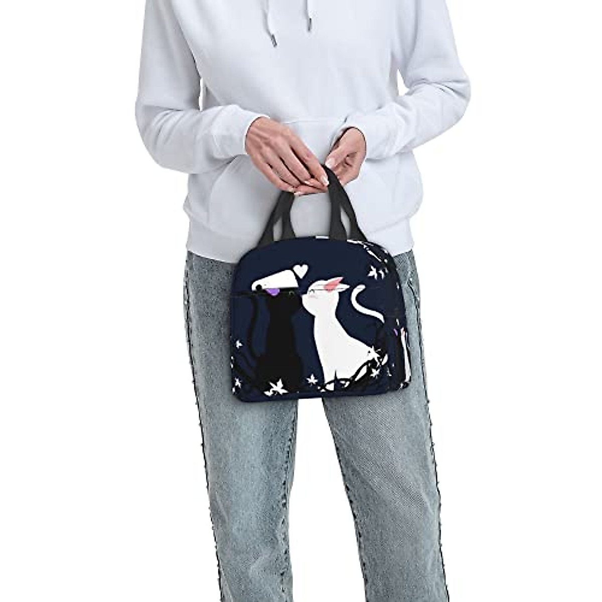 GOERTPO Cute Insulated Lunch Box Large Capacity Lunch Bag Reusable Bento Boxs Durable Portable Heat Cold Lunch Tote Bags