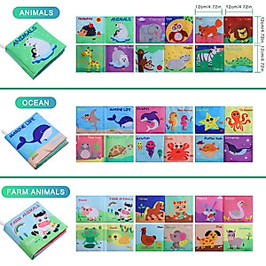 Baby Soft Books Newborn Nontoxic Crinkle Soft Books for Infants Boys & Girls Cloth Books with Rustling Sound Early Educational Toys Gift (Pack of 6)