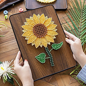 Faynore DIY String Art for Kids Adult Creative DIY Craft Kit with All Necessary Accessories and Frame - Home Wall Decorations Tabletop Decor - Gifts for Women Children (8.2" x 11.8") (Sunflower)
