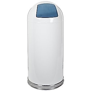 Witt Industries 15DTWH Steel 15-Gallon Standard Dome Top Indoor Waste Receptacle with Galvanized Liner, Round, 35" Height, White