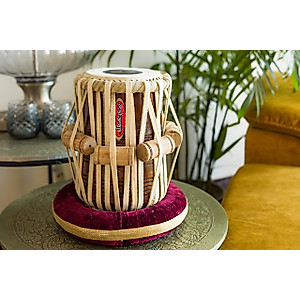 MAHARAJA Basic Tabla Set, Student Tabla Set, Steel Bayan, Dayan, Hammer, Cushions & Cover - Perfect Tablas for Students and Beginners on Budget, Tabla Drums, Indian Hand Drums (PDI-IB)
