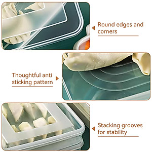 Jwthee 4PCS Food Storage Container, Stackable Dumpling Storage Box Airtight Cookie Storage Containers Transparent Food Containers with Lid for Kitchen and Fridge