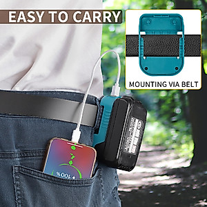 5-Packs USB Charger Adapter for Makita 18V LXT Battery,Battery Holders with USB-A&USB-C 2.1A Fast Charge Ports