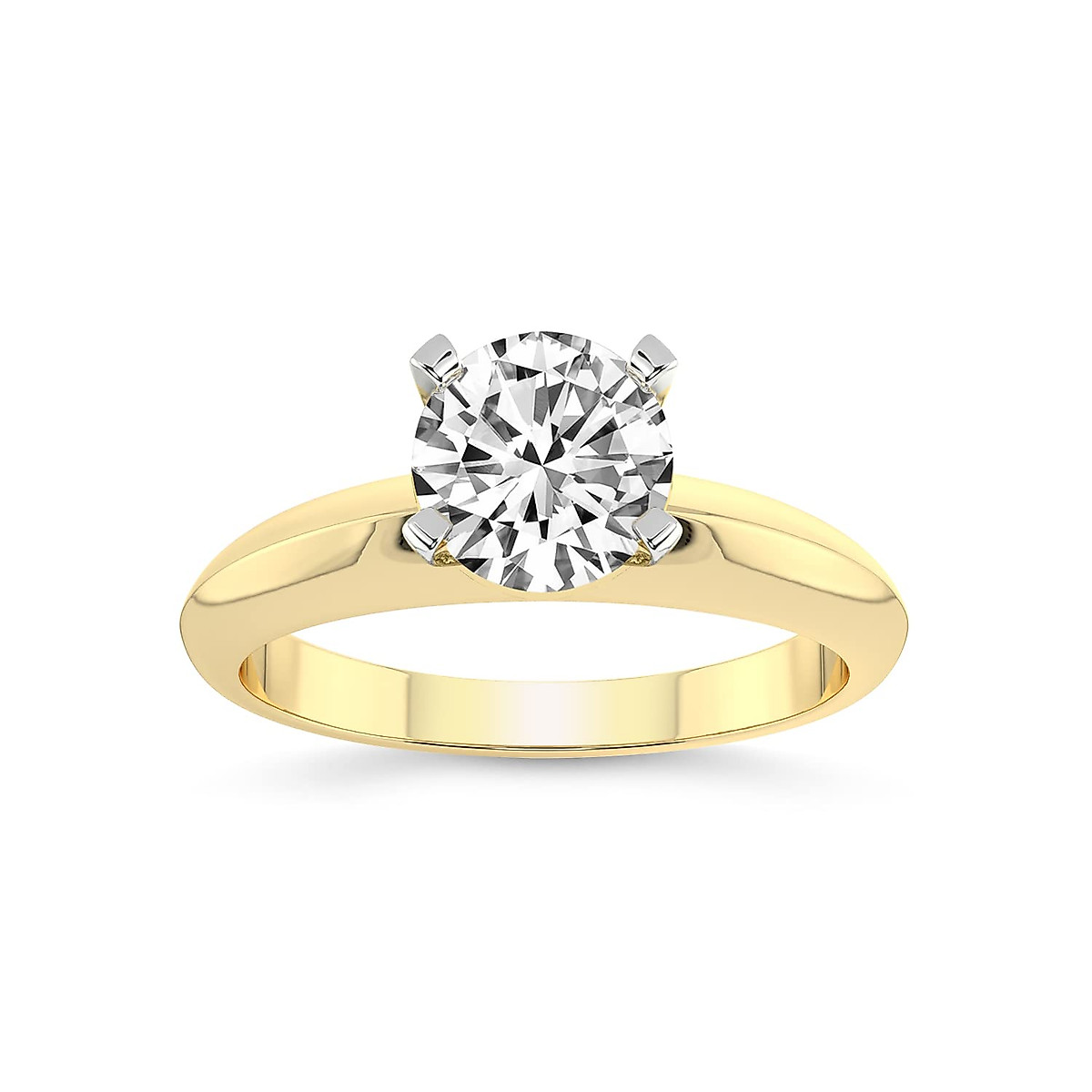 1 Carat | IGI Certified Round shape Lab Grown Diamond Engagement Ring For Women | 14K Or 18K in White, Yellow Or Rose Gold | Eloise Solitaire Knife Edge Diamond Ring |FG-VS1-VS2 Quality Friendly Diamonds Engagement Ring