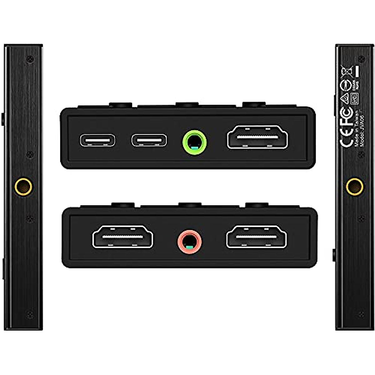 j5create Live Video Capture Card - Dual HDMI to USB-C, Supports 1080p 60Hz Video and Audio Recording, Power Delivery 60W Pass Through, Ideal for PC Xbox Playstation Android Game Live Streaming (JVA06)
