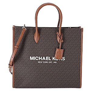 Michael Kors Mirella Large Signature MK Tote Bag (Brown MK)