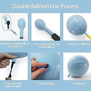 Captank Dusty Blue Balloon Garland - Pastel Blue Double Stuffed Slate Blue Balloons Different Sizes Blue Gold Balloon Garland Kit for Boy Birthday Baby Shower Wedding Anniversary Party Decorations