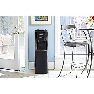 Primo Bottom-Loading Water Dispenser - 2 Temp (Hot-Cold) Water Cooler Water Dispenser for 5 Gallon Bottle w/Child-Resistant Safety Feature, Black