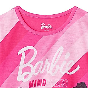 Barbie Girls Pajama Pants and Sleep Shirt Sets for Kids 4 Piece Sleepwear Set for Girls Pink-heather