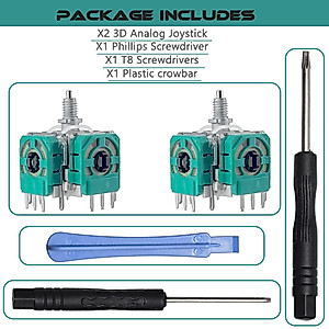 JOLANCO 2 Pack Controller 3D Analog Joystick Thumb Sticks Replacement Repair Parts for Xbox One Elite 2- - Fixes Stick Drift, Broken, and Loose Joysticks on Elite Series 2 Controllers