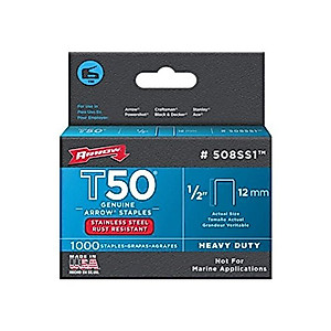 Arrow Fastener 508SS1 1/2 T50 Stainless Steel Staples