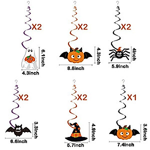 Ivenf Halloween Decorations Hanging Swirls 30ct, Cute Pumpkin Ghost Spider Bat Boo Party Decor, Ofiice Home Indoor Halloween Party Supplies Gifts