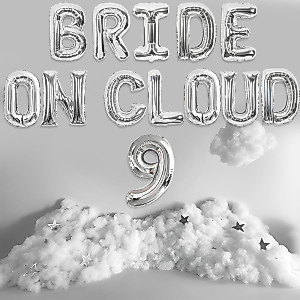 On Cloud 9 Bachelorette Decorations Cloud Bridal Shower Decorations Bride on Cloud 9 Balloon Banner Cloud Foil Balloon Diamond Balloon for Bridal Shower Wedding Shower Birthday