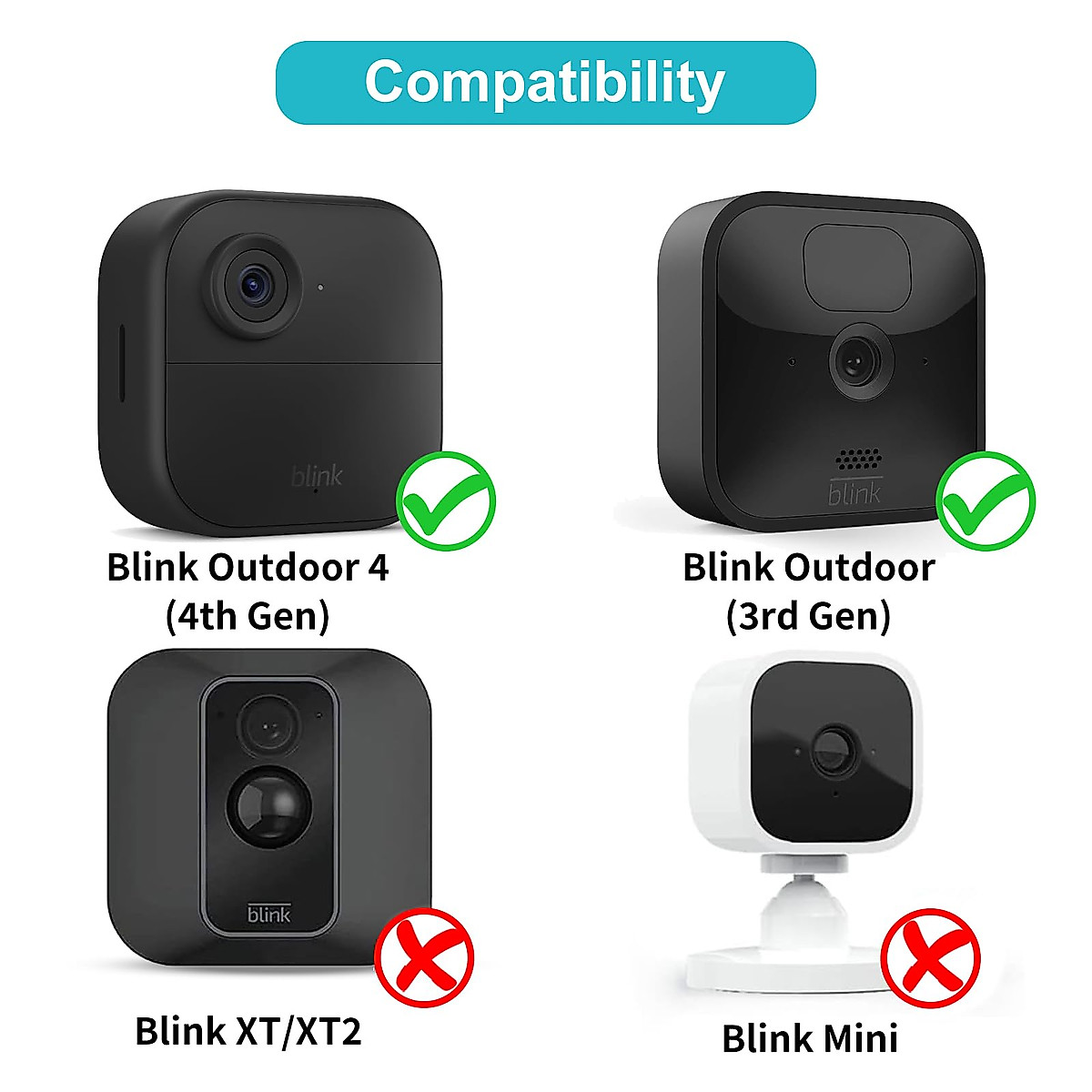 Camera Mount for Blink Outdoor 4 (4th Gen) & Blink Outdoor (3rd Gen), 5 Pack Weatherproof Protective Housing and 360° Adjustable Mount with Sync Module 2 Mount