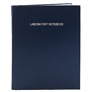 BookFactory Lab Notebook/Laboratory Notebook - 96 Pages (.25" Grid Format) 8 7/8" x 11 1/4", Blue Cover, Smyth Sewn Hardbound (LIRPE-096-LGR-A-LBT1-R)