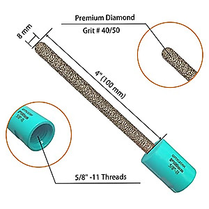 GYTYCATAH Diamond Mortar Raking Bits 5/16" x 4" for Old Mortar Brick Concrete Stone Removal, 5/8"-11 Threads Diamond Mortar Router (Blue)