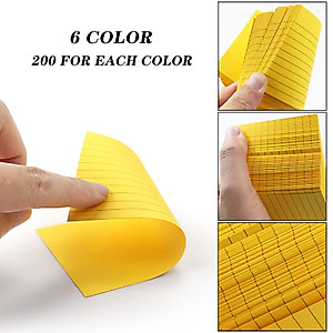 Tecmisse 1200 PCS Ruled Index Cards, 3x5 Inches Colorful Index Cards, Heavy Note Cards, Study Cards for School, Learning, Memo Scratch Pad, 6 Colors