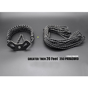 HZUTUZH 250 Paracord Bow Archery Wrist Sling - Multi Functional Survival Wrist Sling for Hunting & Shooting - No Stabilizer Needed - Successive Length Greater Then 20 Feet (Carbon Black)