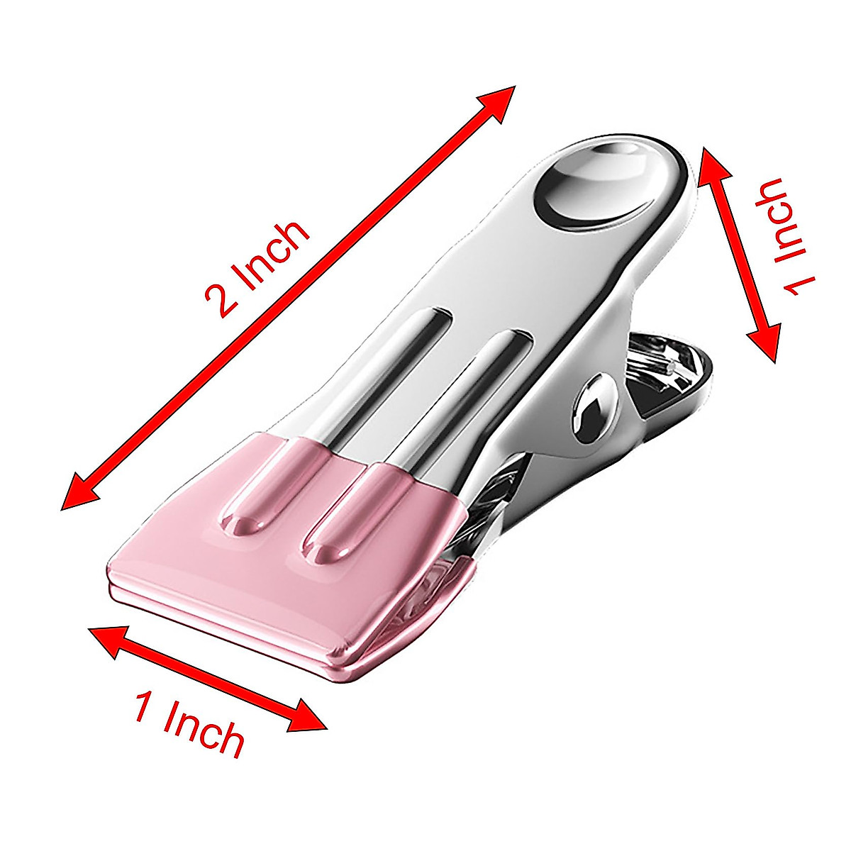 Clothes Pins Clips, 16 Pcs 2.2 Inch Stainless Steel High Elasticity Good Persistence for Clothespins, Paper Clips, Chip Clips, Bag Clips (16)