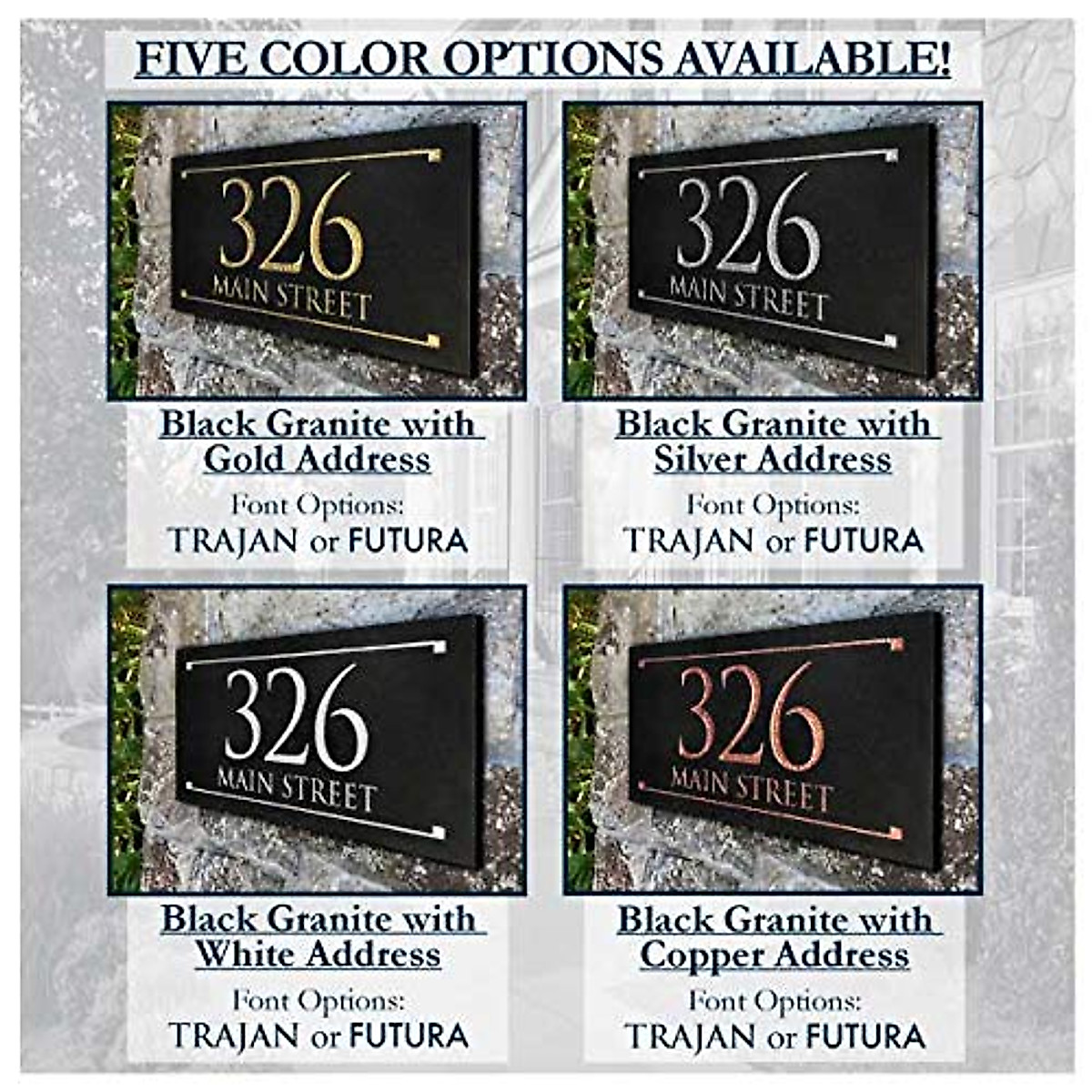 Stone Address Plaque With Engraved Numbers. Address Sign Made from solid, real stone.