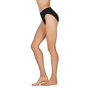 MeMoi Ladies Combed Cotton Basic Brief Underwear 3-Pack Black 6M