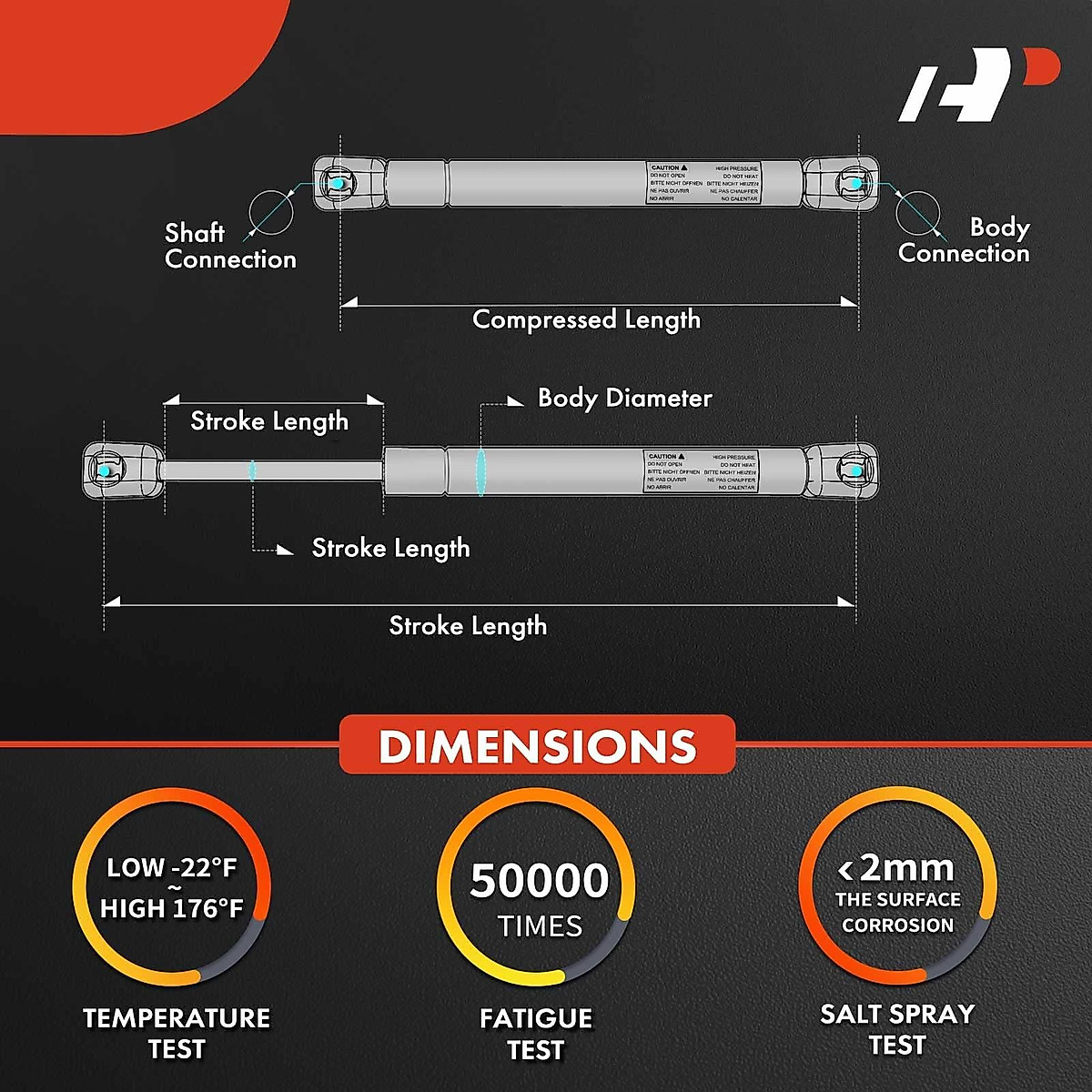 A-Premium Front Hood Lift Supports Shock Struts Compatible with Select Ford Models - Excursion 2000-2005, F250 F350 F450 F550 Super Duty 1999-2007, F350 1995-1997 - Replace # F81Z16C826AA (2-PC Set)