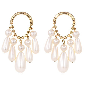 Sither Pearls Earrings for Women Dangle Pearls Earrings Studs Gold Pendant Chandelier Earrings Statement Boho Drop Earrings Jewelry for Gift for Her on Wedding Party