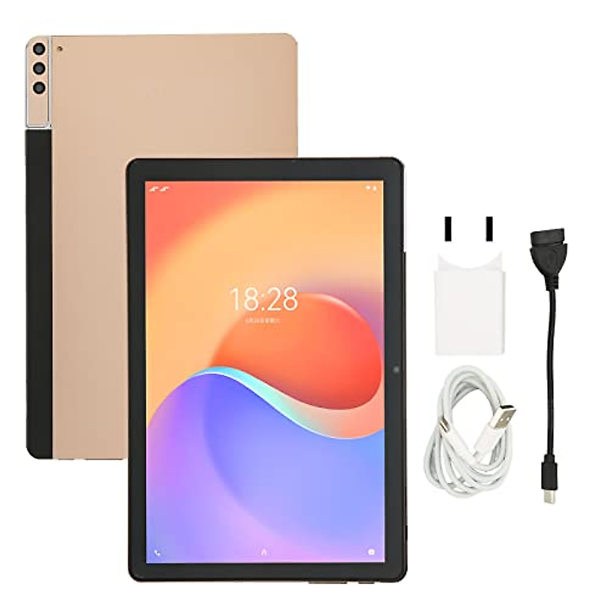 VINGVO 10 Inch Tablet, 5G WiFi Gold 100-240V Calling Tablet for Android 11.0 for Learning (US Plug)