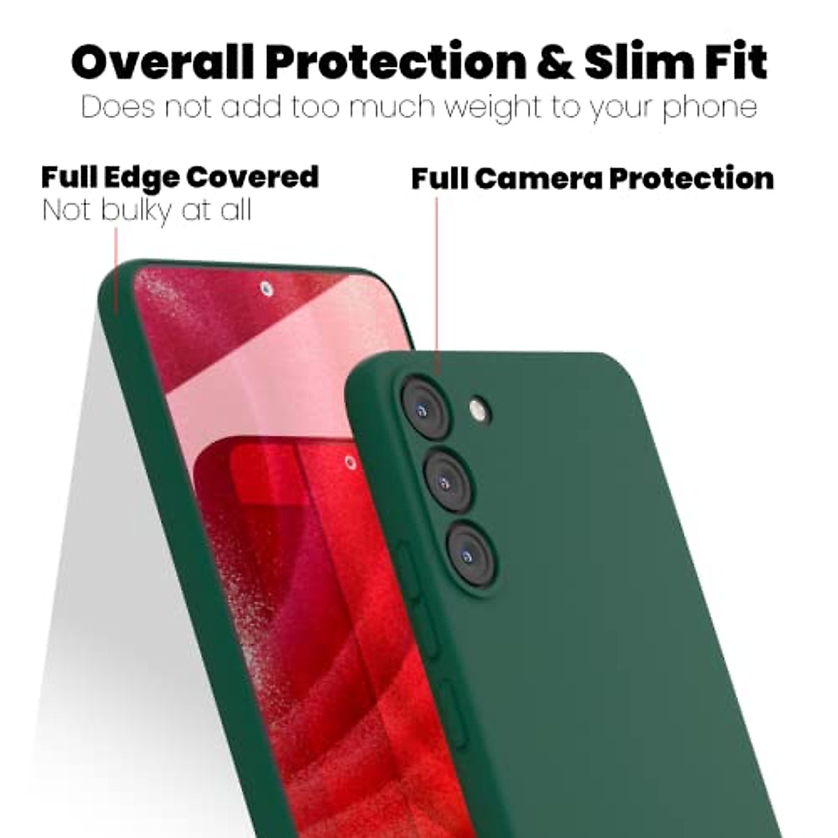 TR4U for Samsung Galaxy S23 Plus 5G Silicone Case Cover, Full-Body Protective Cover, Shockproof Phone Case for Samsung Galaxy S23 Plus 6.6" (2023) (Pine Green)