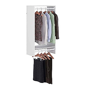 Easy Track 680099-WH Composite Wood Constructed Durable Double Hanging Kit Storage Closet Organizer with 2 Shelves and 2 Hanging Rods, White