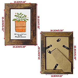 PETAFLOP Picture Frames 4x6 Rustic Frame Fits 4 by 6 Inch Prints Wall Tabletop Display, 7 Pack