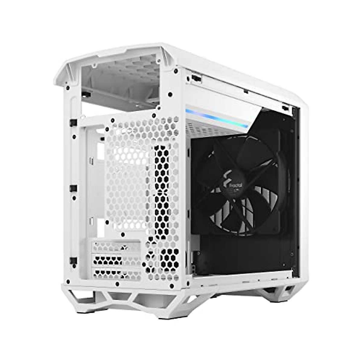 Fractal Design Torrent Nano White - Clear Tint Tempered Glass Side Panel - Open Grille for Maximum air Intake - 180mm PWM Fan Included - Type C - mITX Airflow Mini Tower PC Gaming Case