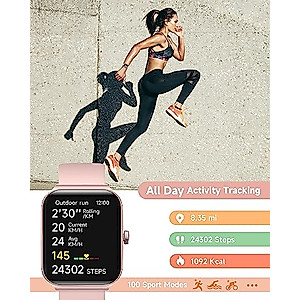 TOOBUR Smart Watch for Women Alexa Built-in, 1.95" Fitness Tracker with Answer/Make Calls, IP68 Waterproof/Heart Rate/Blood Oxygen/Sleep Tracker/100 Sport Modes, Fitness Watch Compatible Android iOS