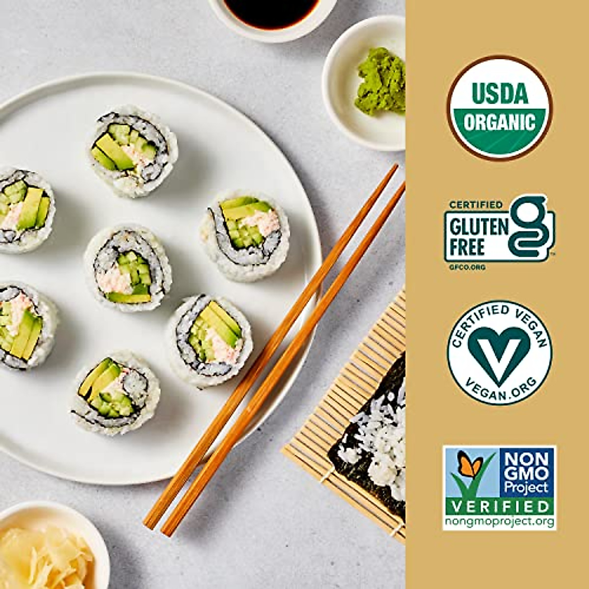 gimMe Organic Roasted Seaweed - Restaurant-style Sushi Nori Sheets - 0.81 Ounce