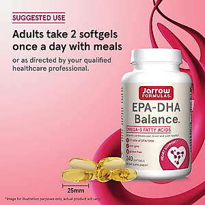 Jarrow Formulas EPA-DHA Balance, 1,200 mg Omega-3 Fatty Acids for Cardiovascular Support, 240 Softgels, 120 Day Supply