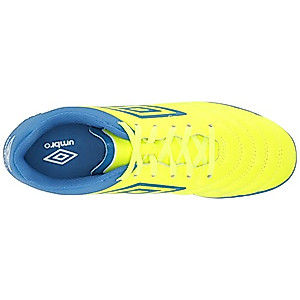 Umbro Men's Classico XI IC Indoor Soccer Shoe, Yellow/Blue, 9