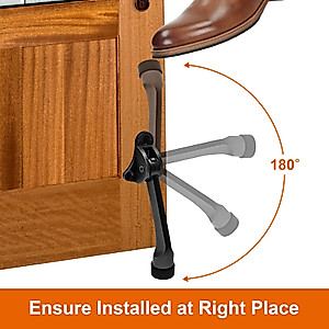 PHITUODA KickDown Door Stopper Easy-Step Door Stop Black-2pcs