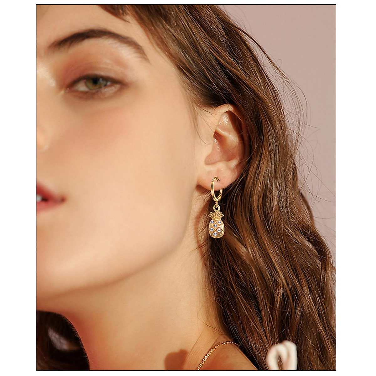 Aganippe 16 Pairs Hypoallergenic Acrylic Dangle Hoop Earrings Cute Multiple Colour Flower Flag Panda Pineapple Beetle Fruits Food Cartoon Dangle Hoop Earrings for Little Girls