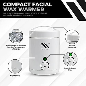 Nova Mini Wax Pot Warmer for Hair Removal - Hard Wax Capacity 4oz - Face and Body (120volt US Plug)